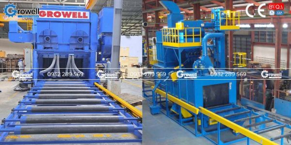 Máy phun bi Growell - Công nghệ phun bi làm sạch hiện đại